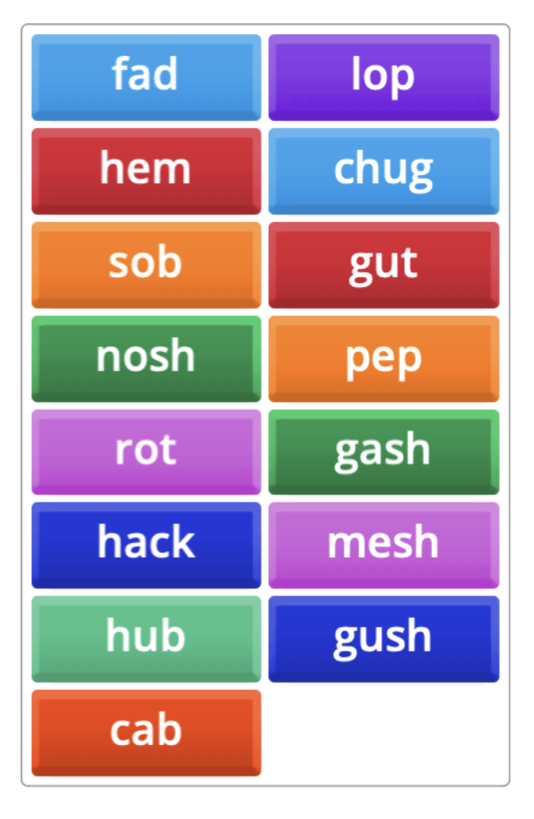 Decodable Matching Game: Consonant Vowel Consonant Words