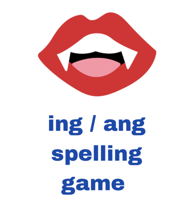 -ing- and -ang- decodable game for beginner reading