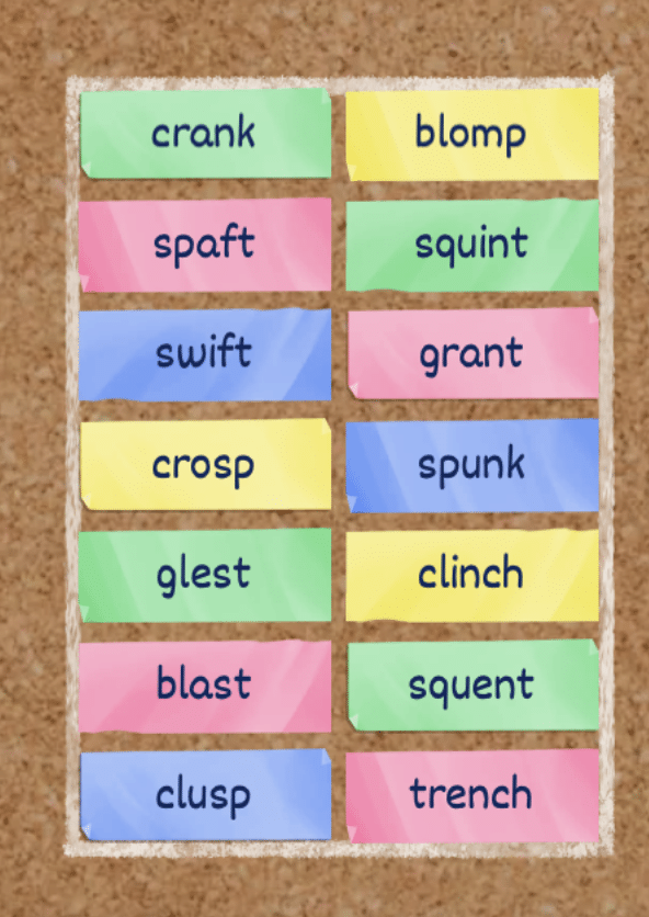 CCVCC Word Sort / Real and Non-sense