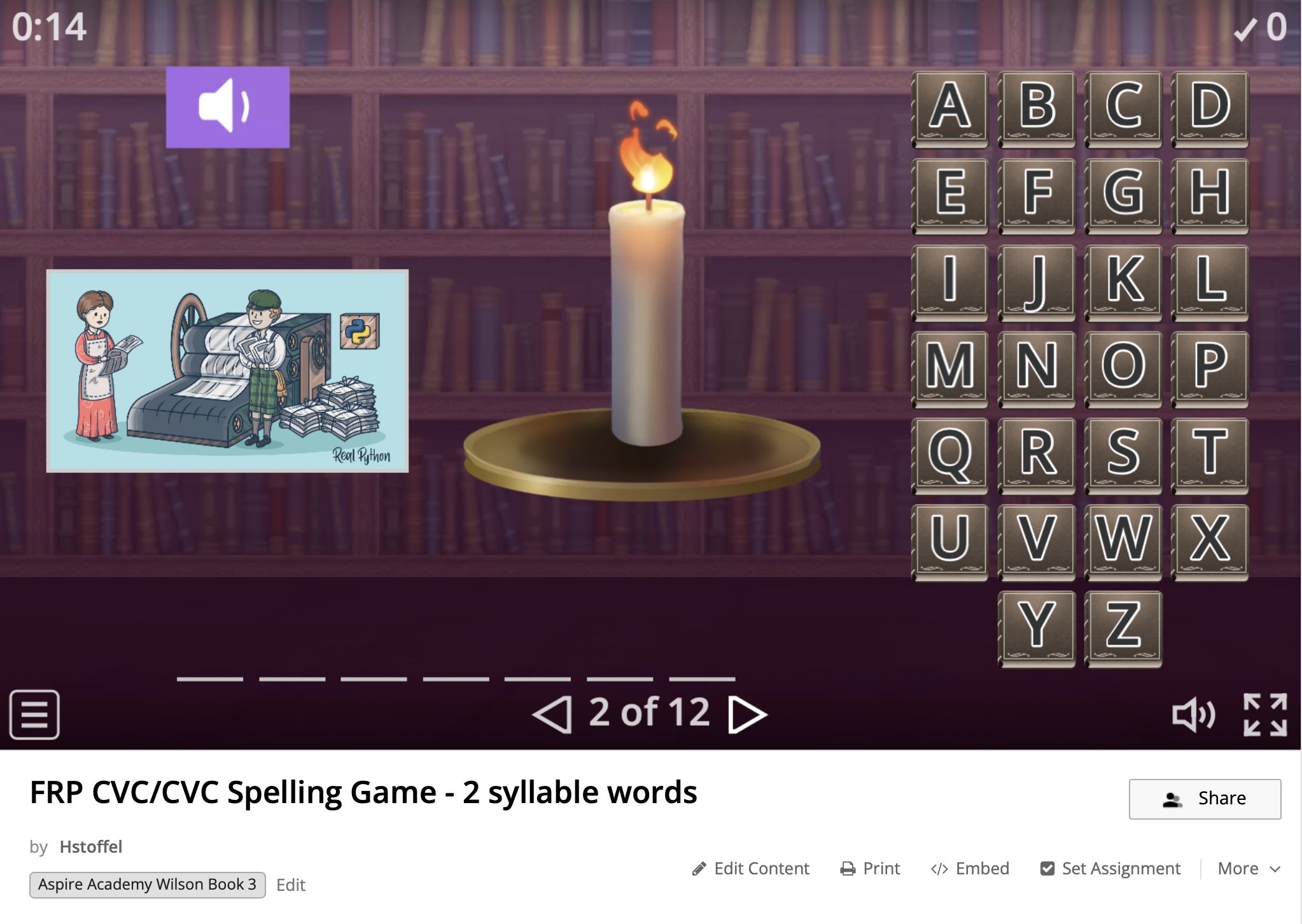 Free spelling game for struggling readers, students with dyslexia